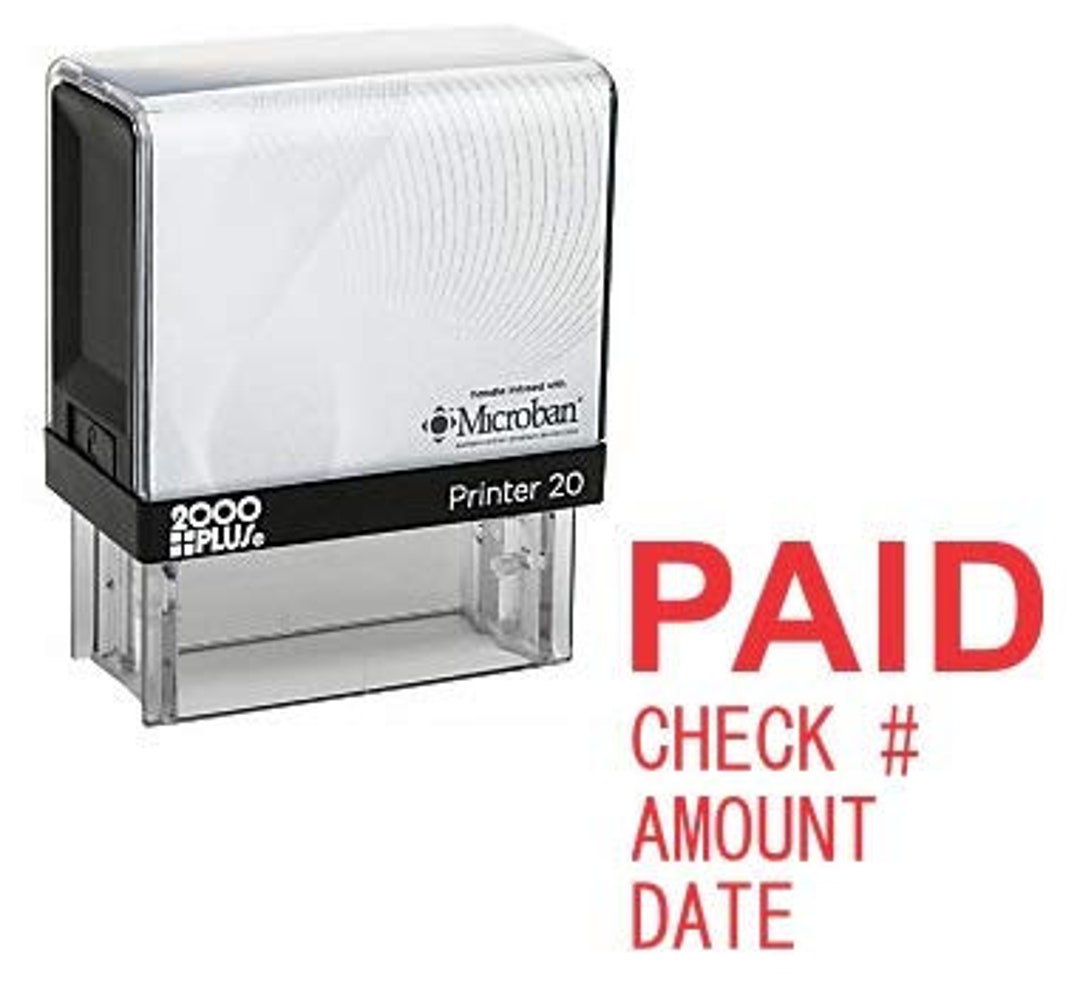 Paid Check Office Self Inking Rubber Stamp, Cosco Printer Office Stamp ...
