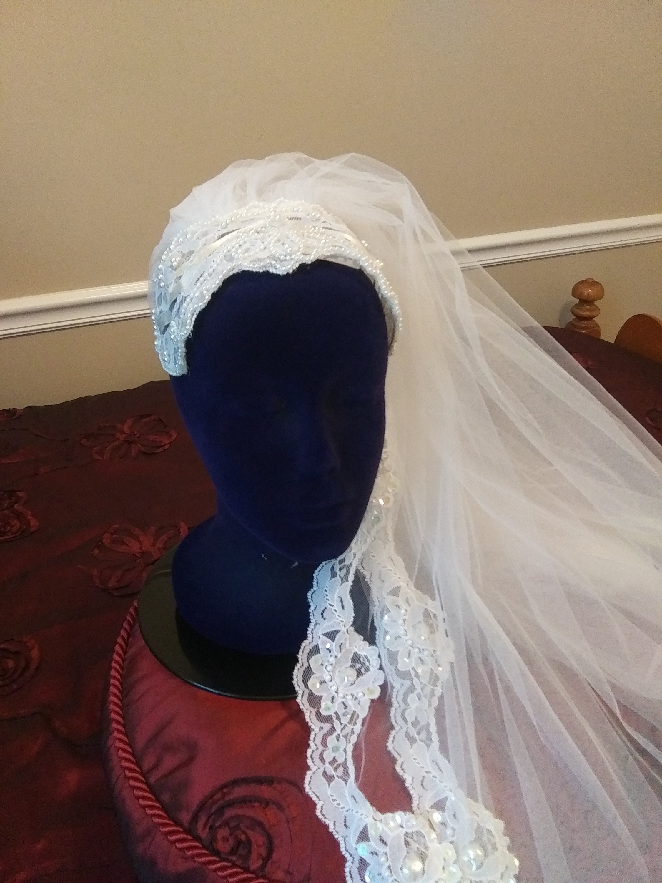 Vintage Juliet cap and veil super glam | Etsy