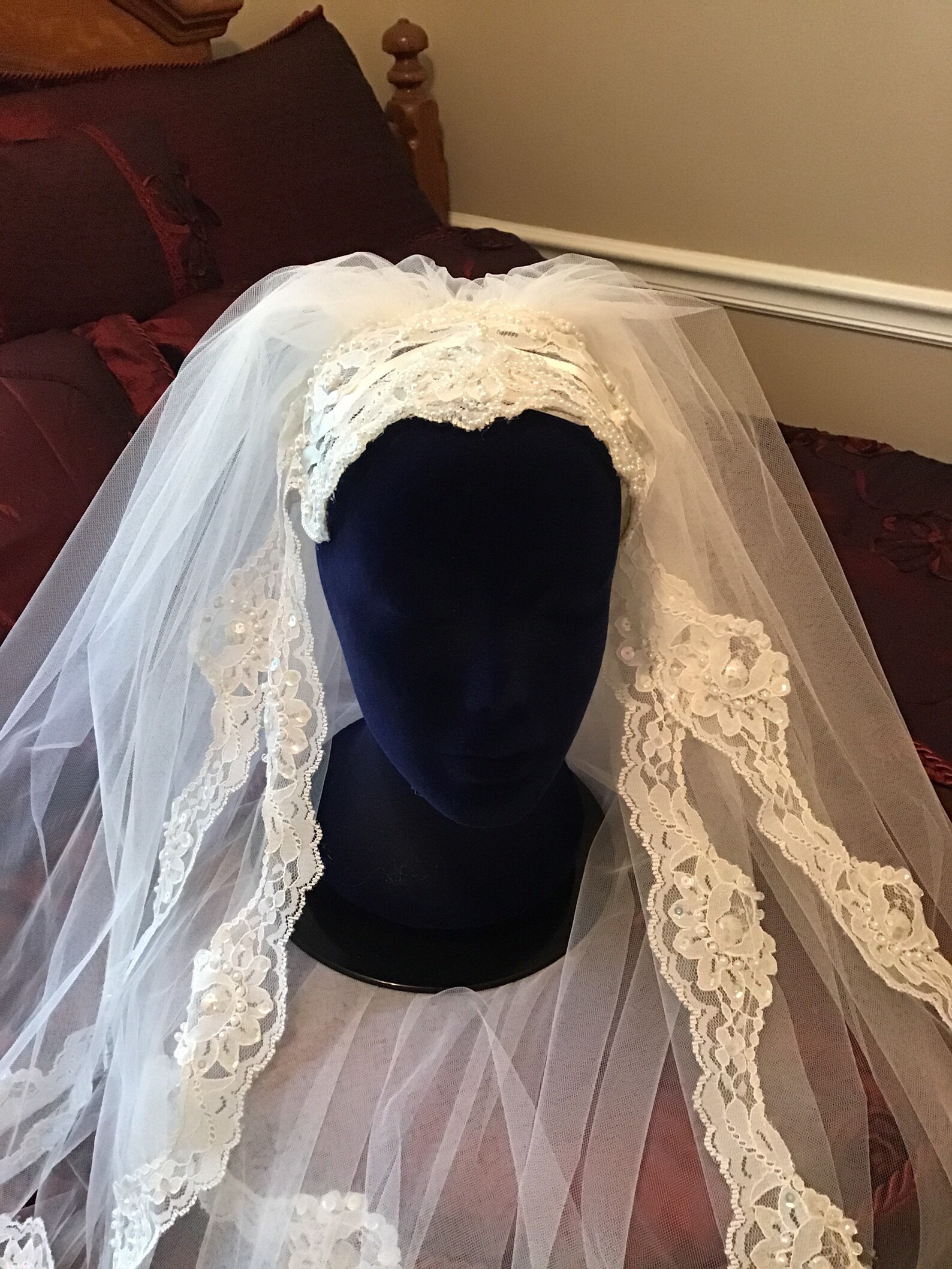 Vintage Juliet Cap and Veil Super Glam | Etsy