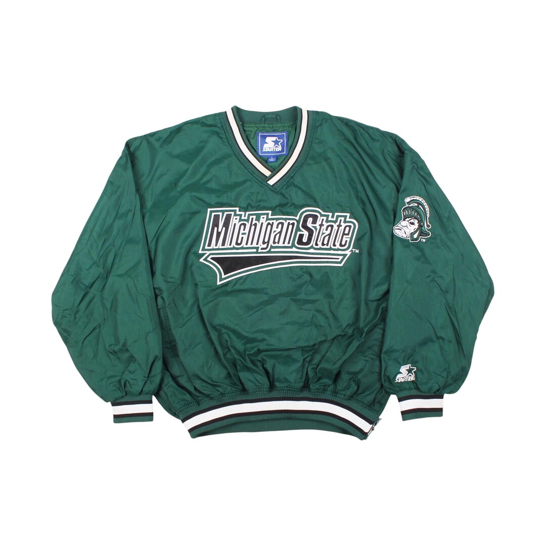 Vintage 90s Starter Michigan State Pullover Windbreaker Jacket NCAA ...