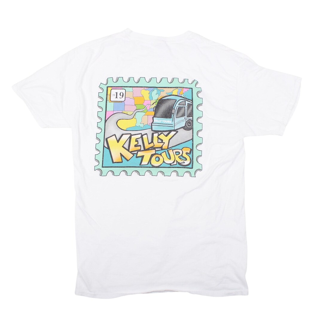 Vintage 90s Kelly Tours T Shirt USA Map Graphic Tee Travel Souvenir ...