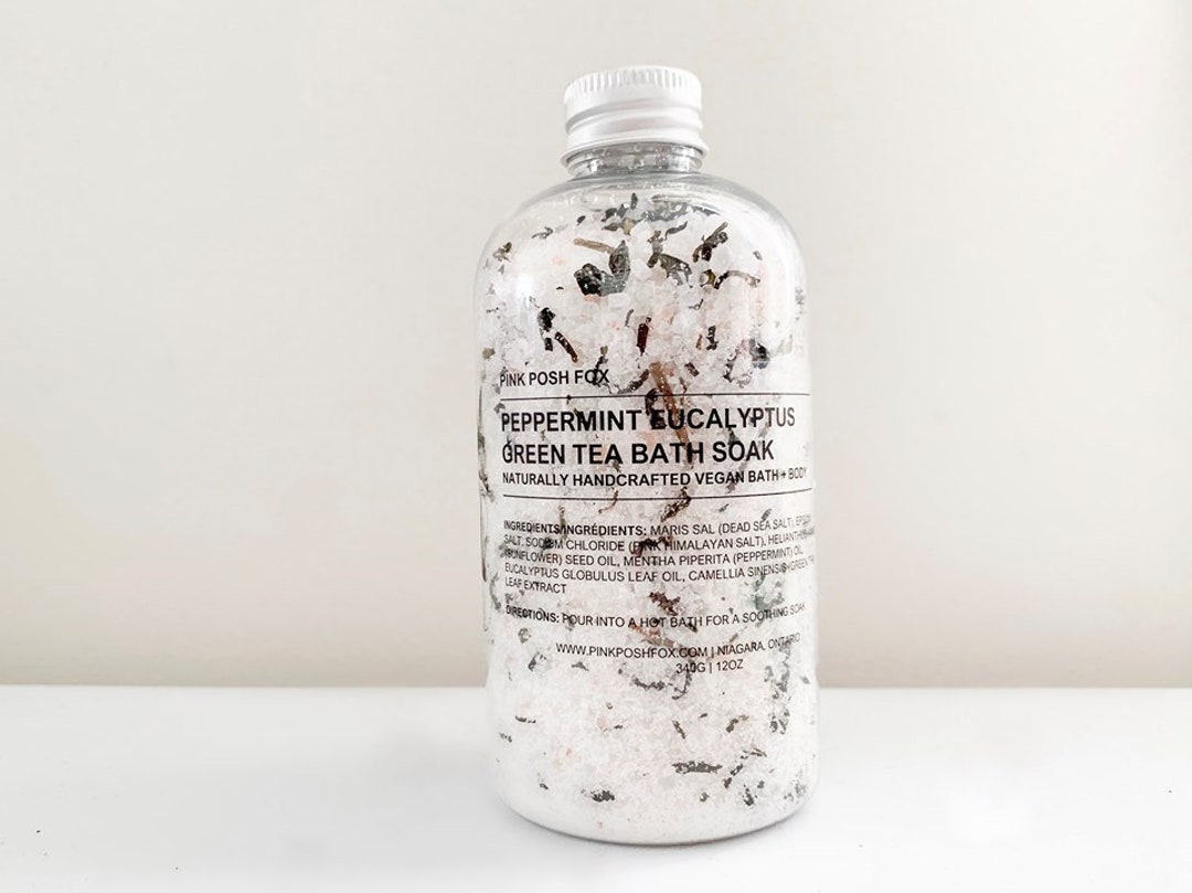 Peppermint Eucalyptus and Green Tea Bath Soak Vegan Bath Salts ...