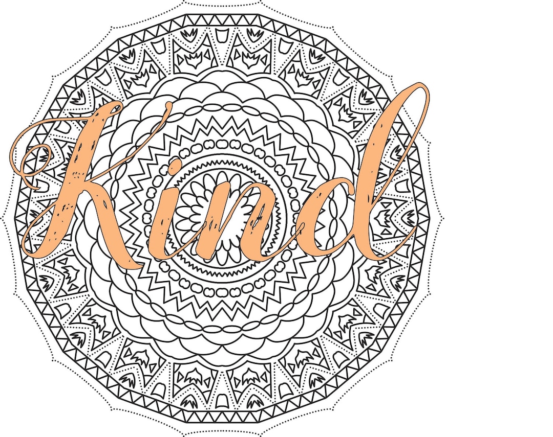 Kind ~ Power Word Adult Coloring Page - Etsy