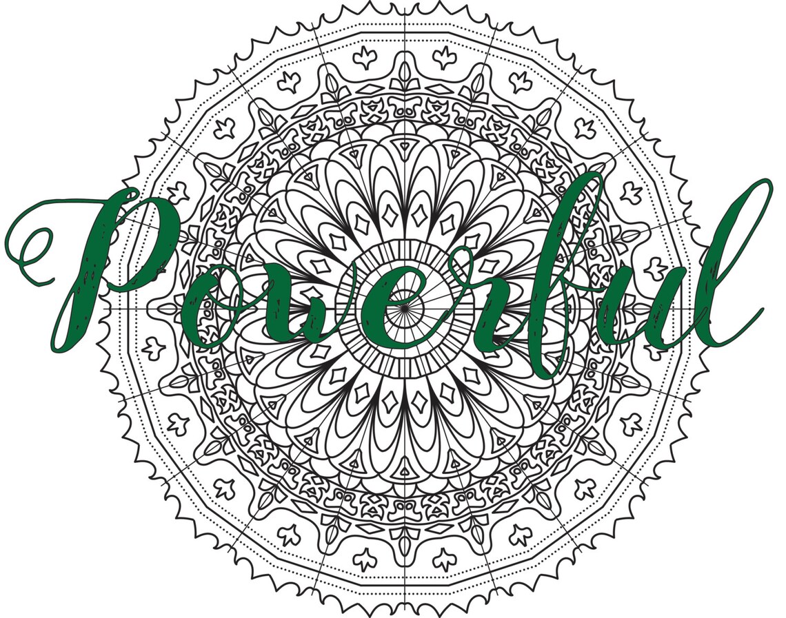 Complete Set A-Z ~ Power Word Adult Coloring Page ~ 26 Pages - Etsy