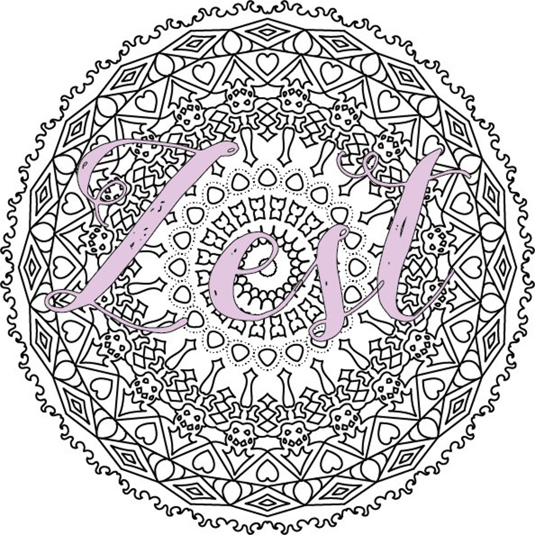 Zest ~ Power Word Adult Coloring Page - Etsy