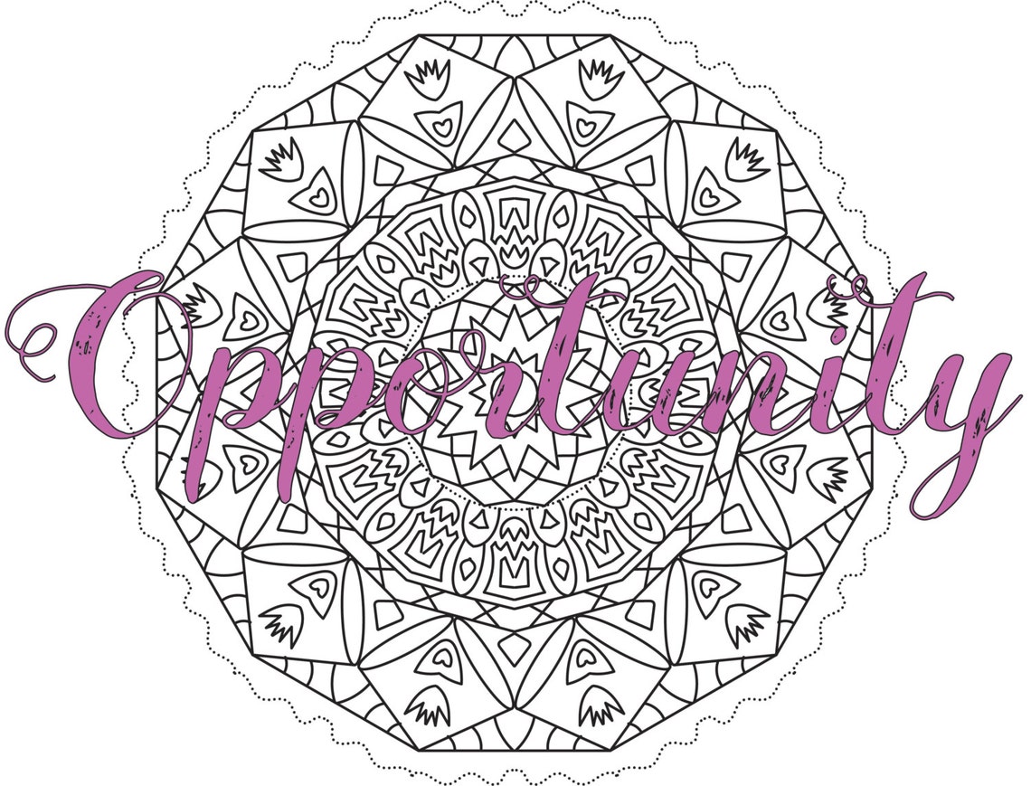 Opportunity ~ Power Word Adult Coloring Page - Etsy