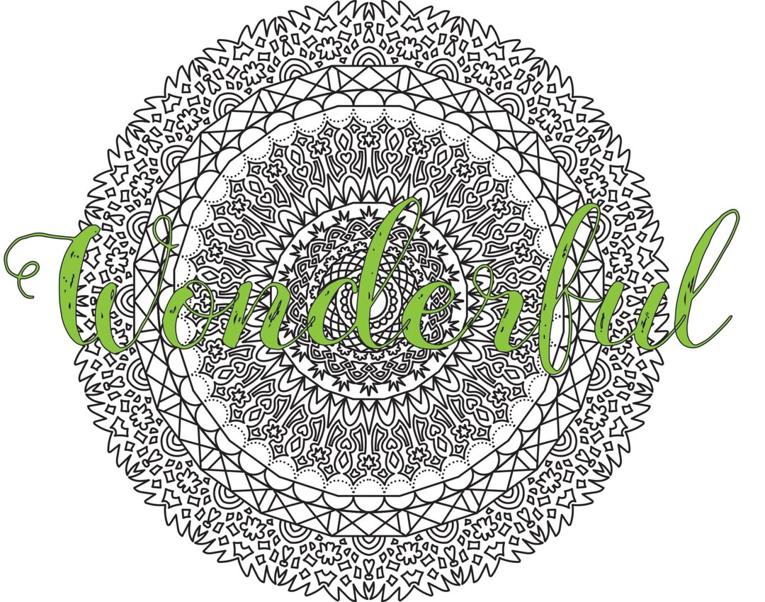 Wonderful ~ Power Word Adult Coloring Page - Etsy