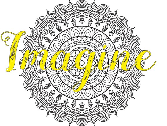 Imagine Power Word Adult Coloring Page | Etsy