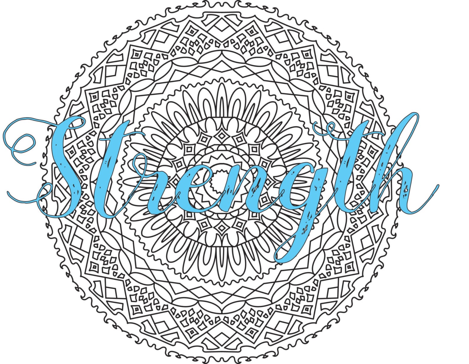 Strength ~ Power Word Adult Coloring Page - Etsy