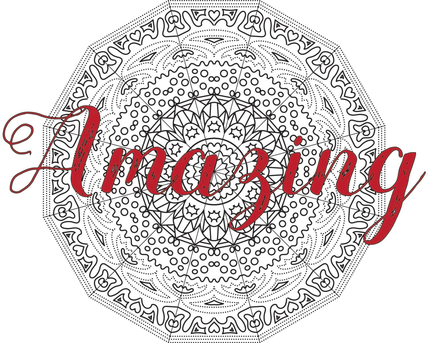 Complete Set A-Z ~ Power Word Adult Coloring Page ~ 26 Pages - Etsy