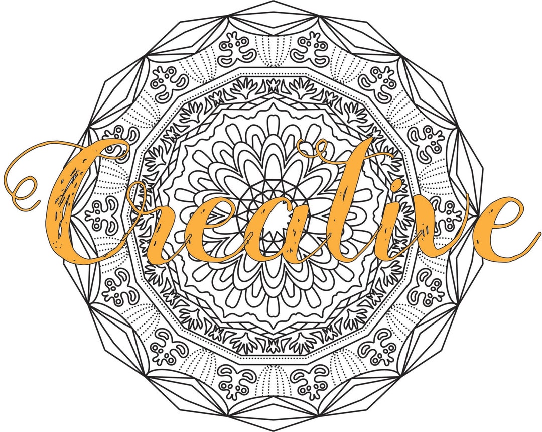 Creative ~ Power Word Adult Coloring Page - Etsy