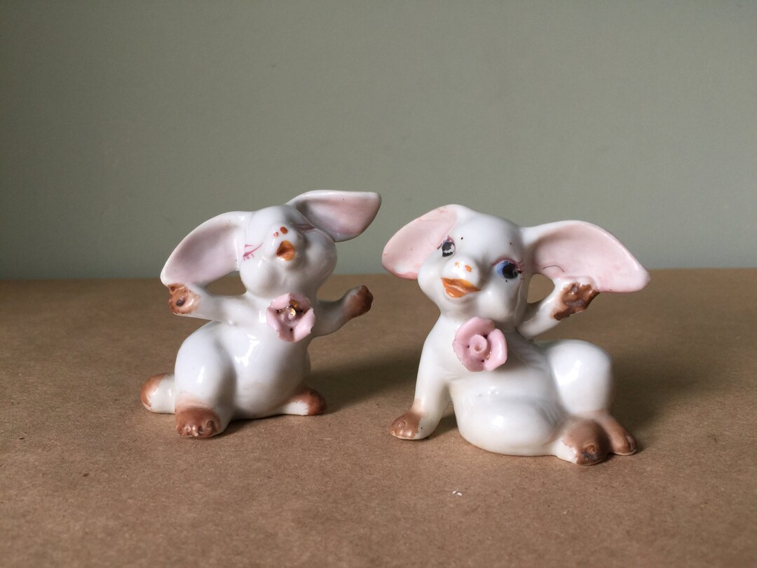 Pair of Ceramic Rabbit Figurines Made in Post War Japan - Etsy