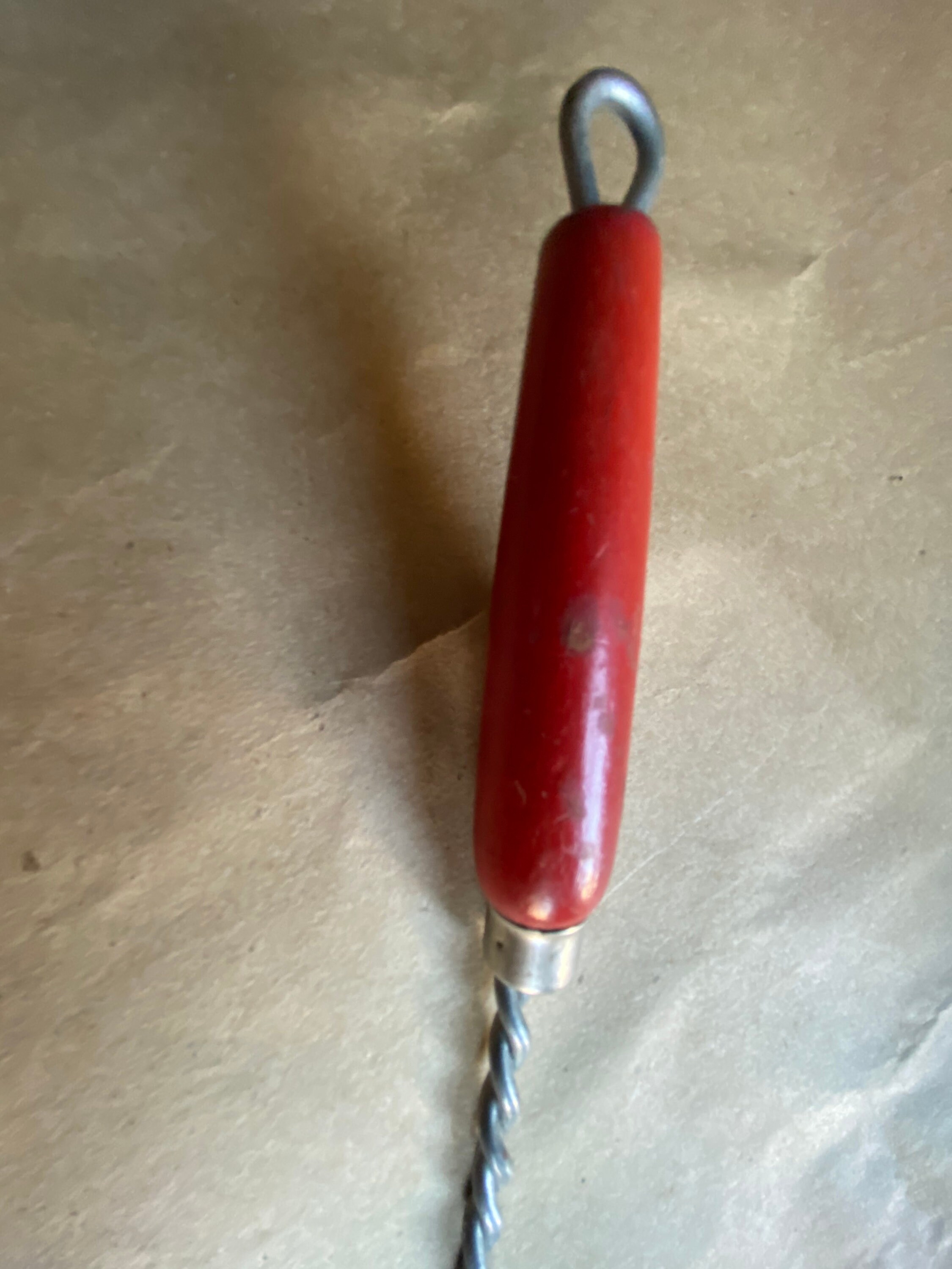 Kitchen Spring Slotted Spoon 1940s Red Wooden Handle - Etsy