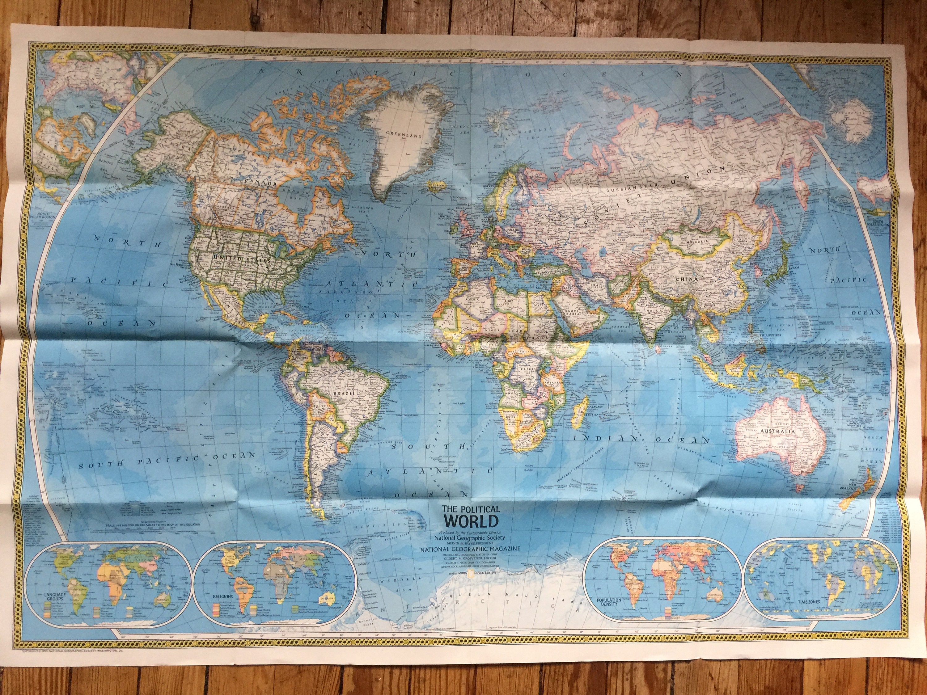 1975 National Geographic Map of the World Old Map for Crafting - Etsy