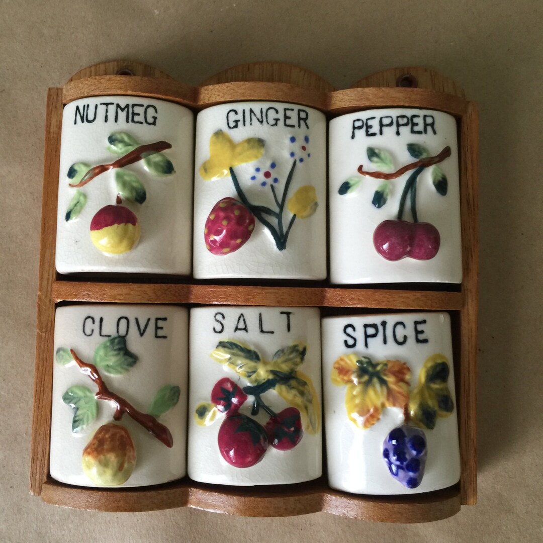 Vintage Petite Spice Rack Ceramic Fruit Themed 1940s - Etsy
