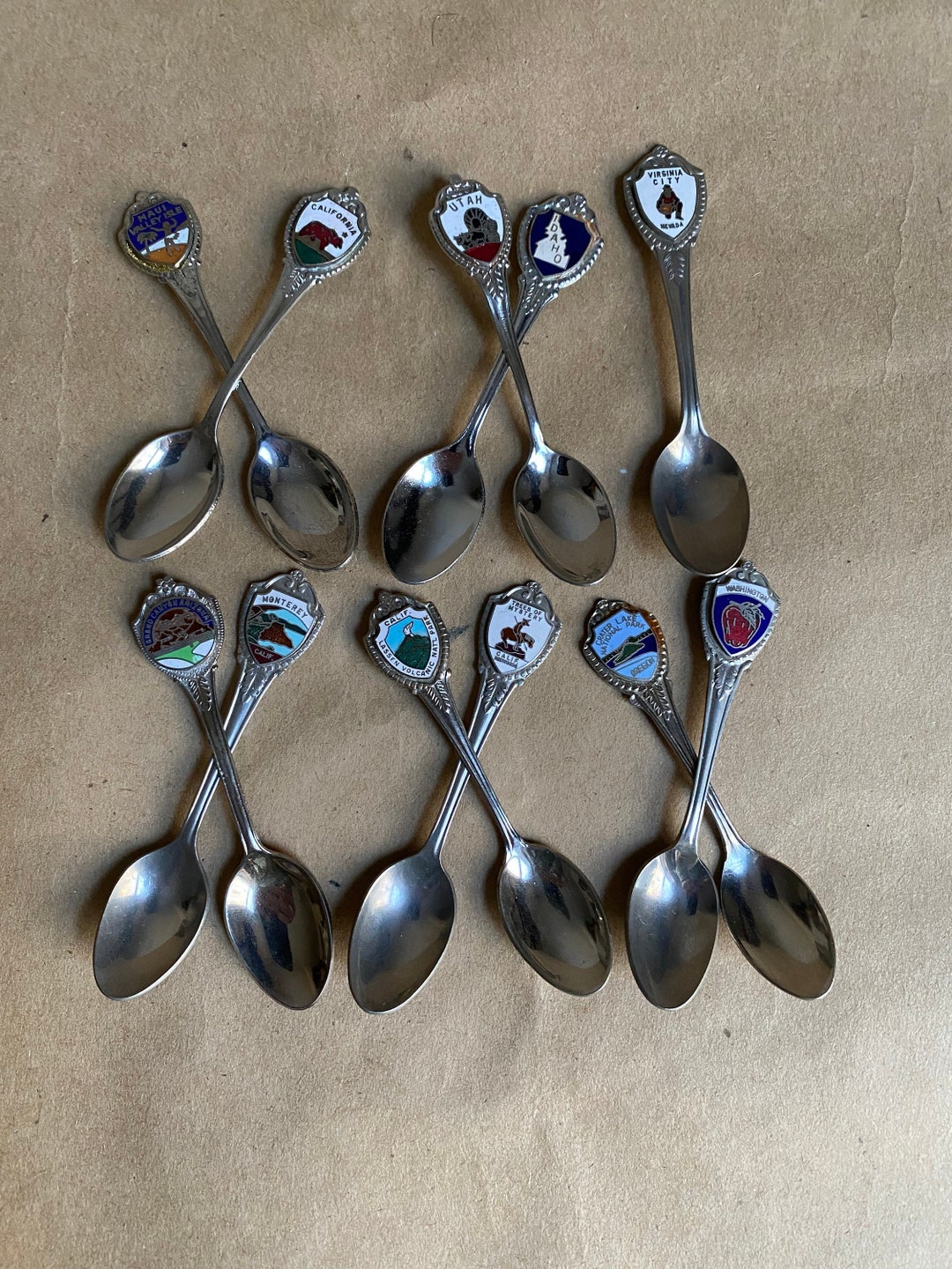 Vintage Collectable Travel Souvenir Spoons Western US States - Etsy