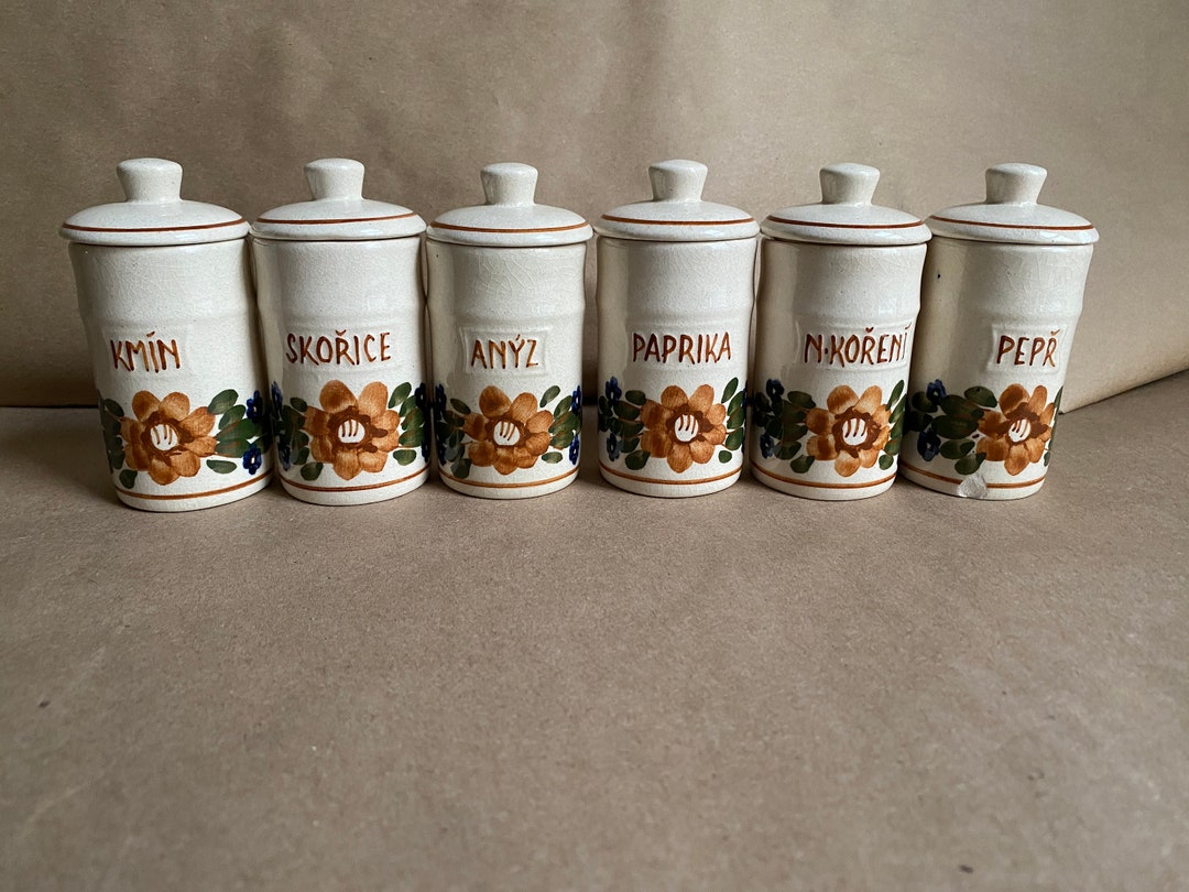 Czech Slovak Spice Containers Set of Six - Etsy
