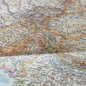 1951 Map of Asia and Adjacent Areas National Geographic Map - Etsy