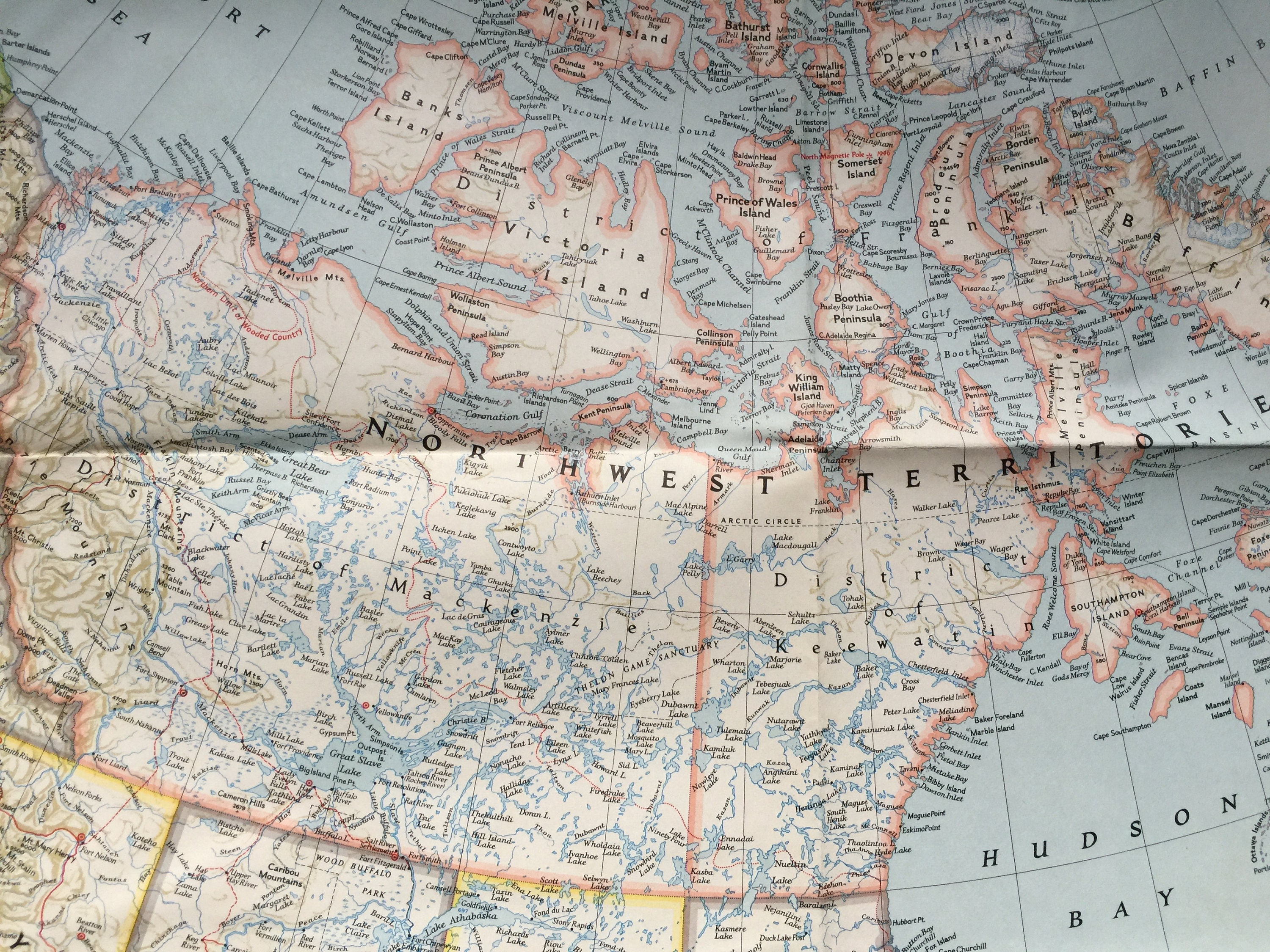 1947 National Geographic Map Canada Greenland Alaska Vintage - Etsy