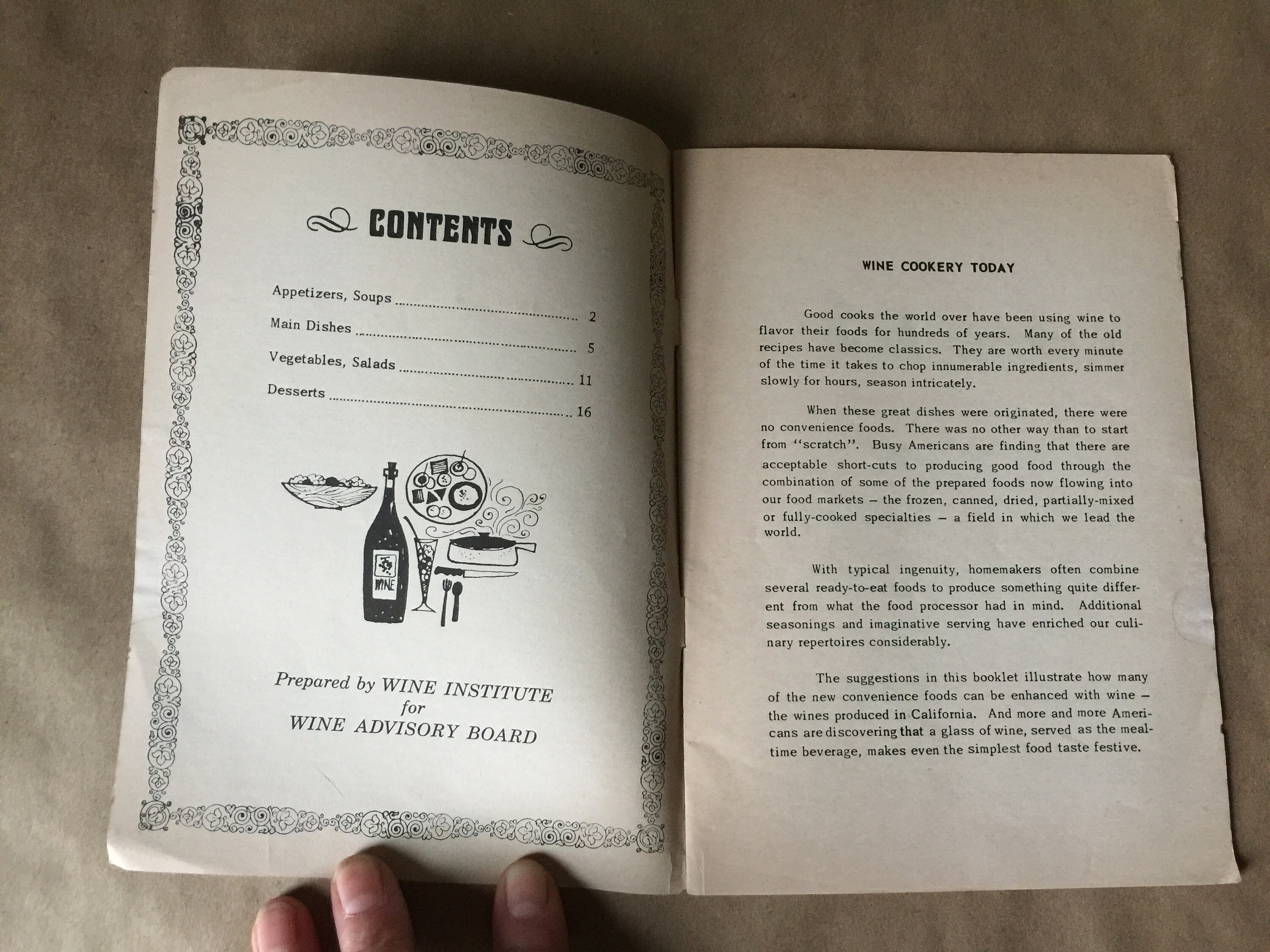 Wine Cookery Wine Cooking Pamphlet by Wine Advisory Board San - Etsy