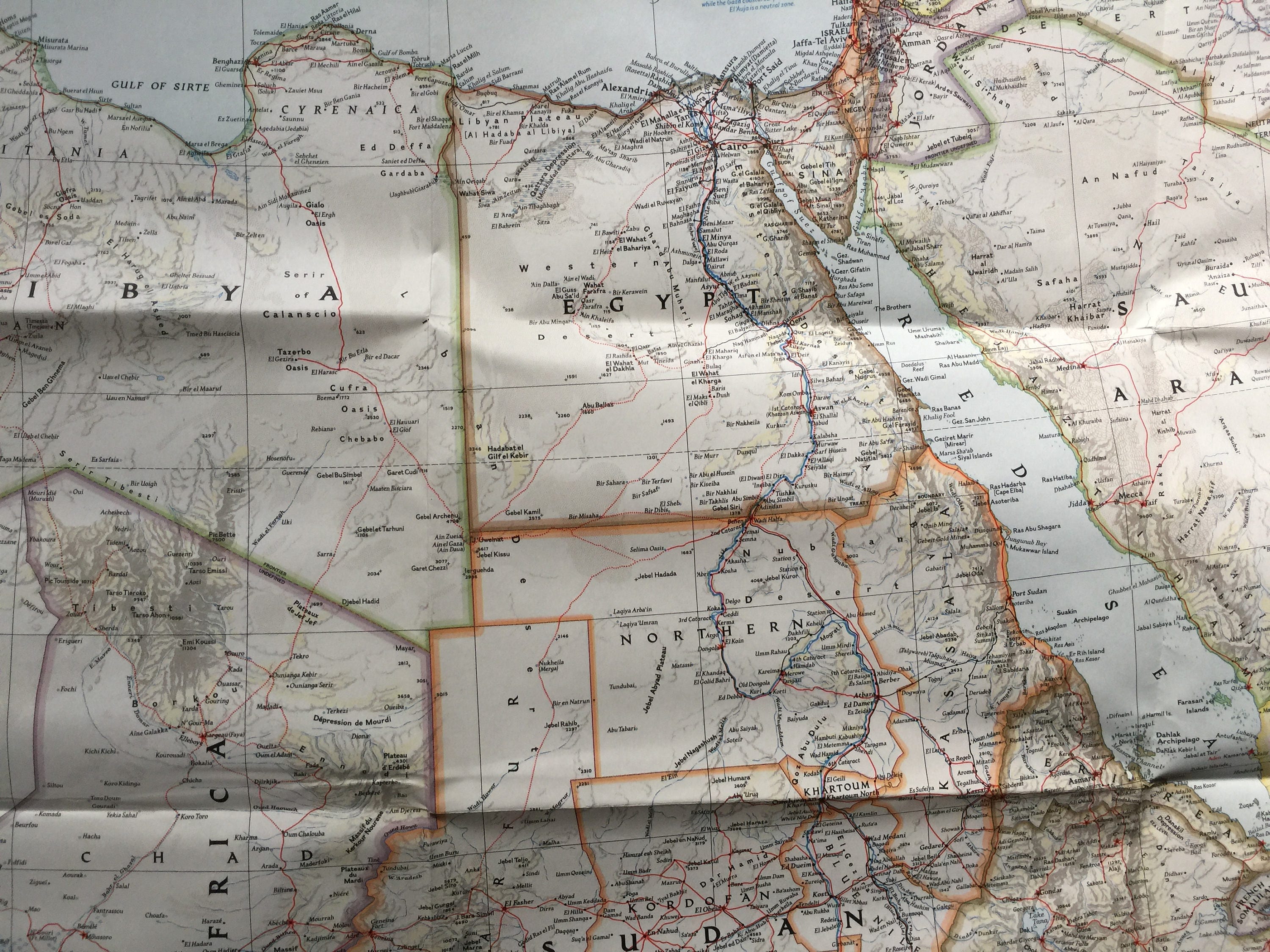 1954 Map of Northern Africa National Geographic Map - Etsy
