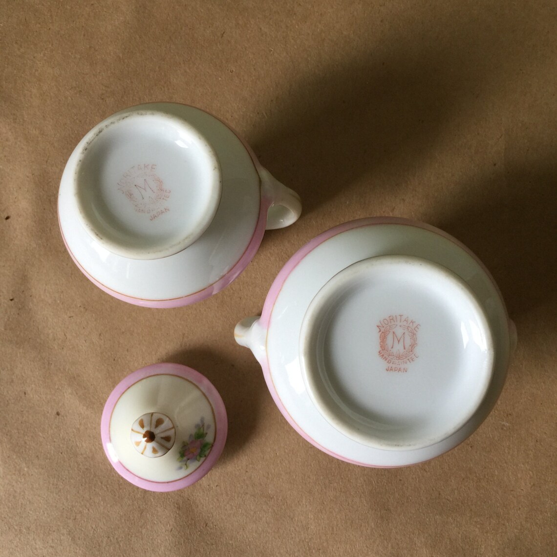 Petite Noritake Pink Porcelain Cream and Sugar Made in Japan - Etsy