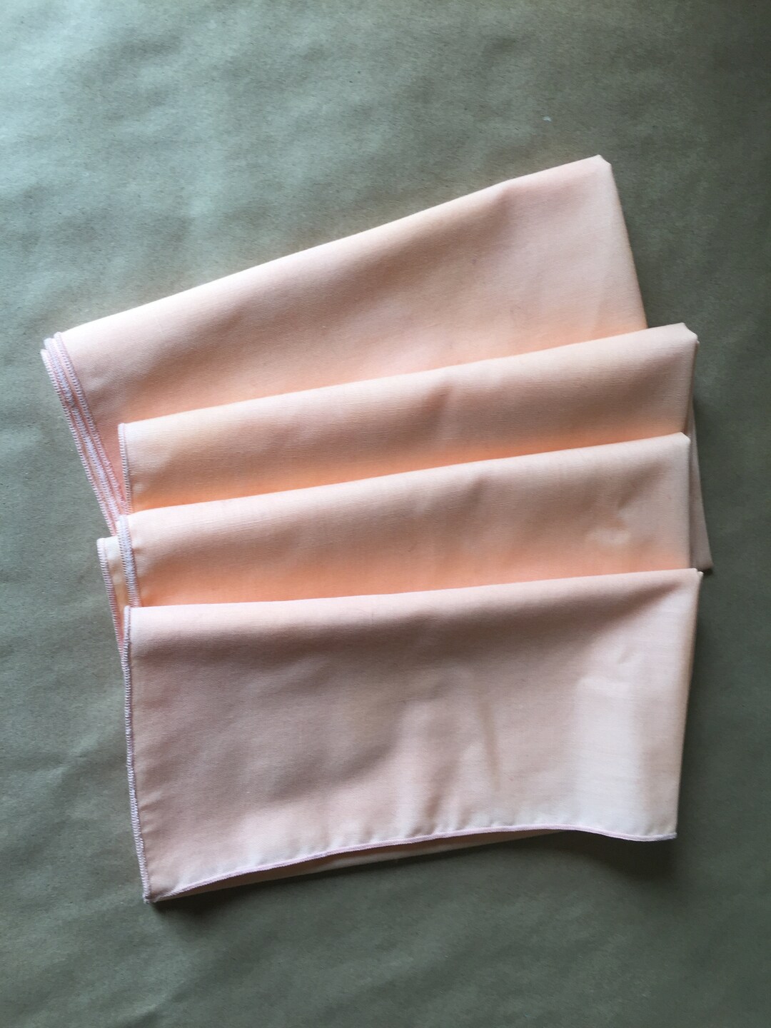 1980s Peach Colored Poly Cotton Dinner Napkins Set of Four - Etsy