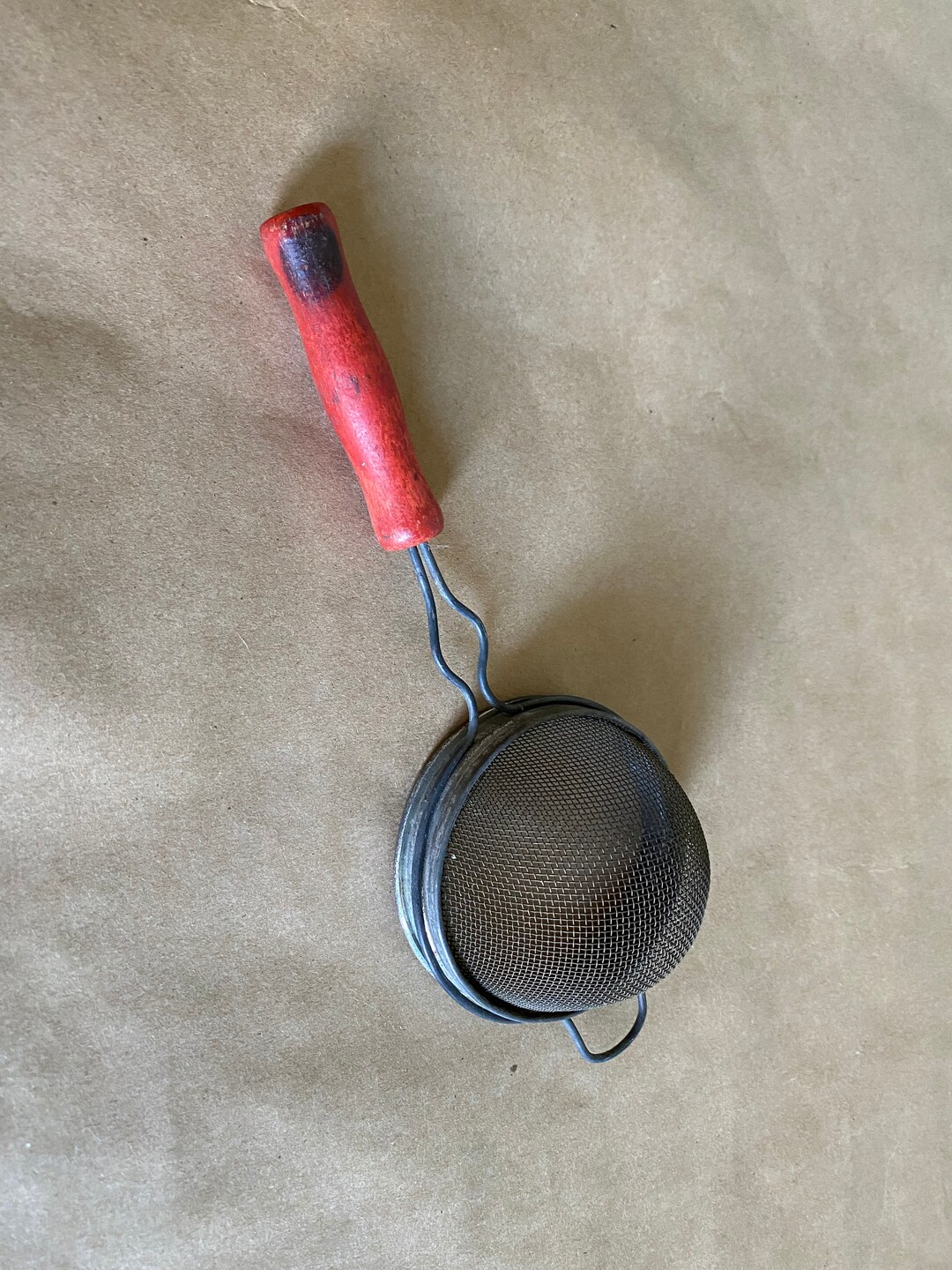 1940s Red Wooden Handle Sieve Kitchenalia - Etsy