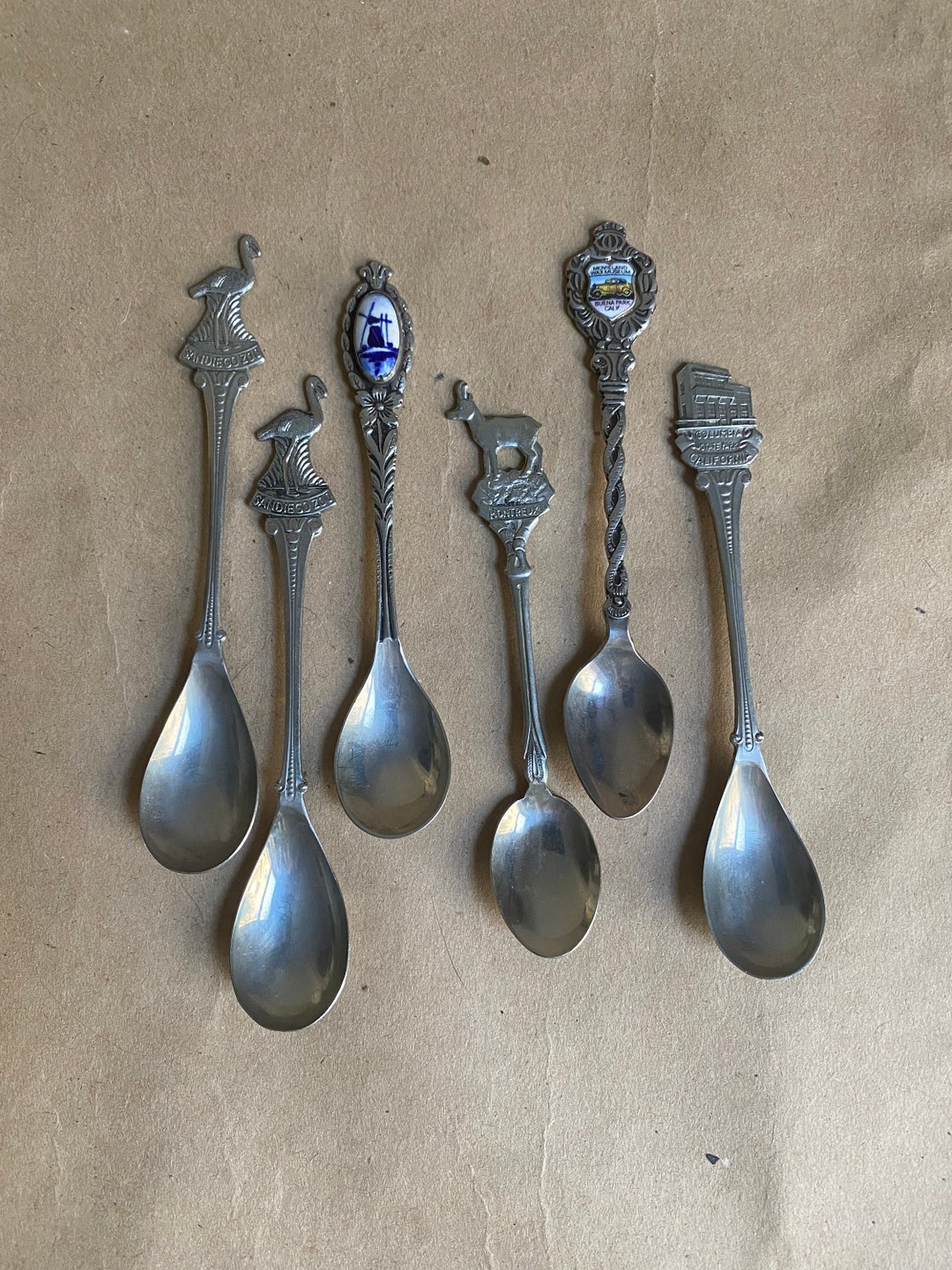 Vintage Collectable Travel Souvenir Spoons International and California ...