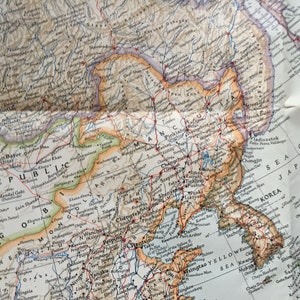 1951 Map of Asia and Adjacent Areas National Geographic Map - Etsy
