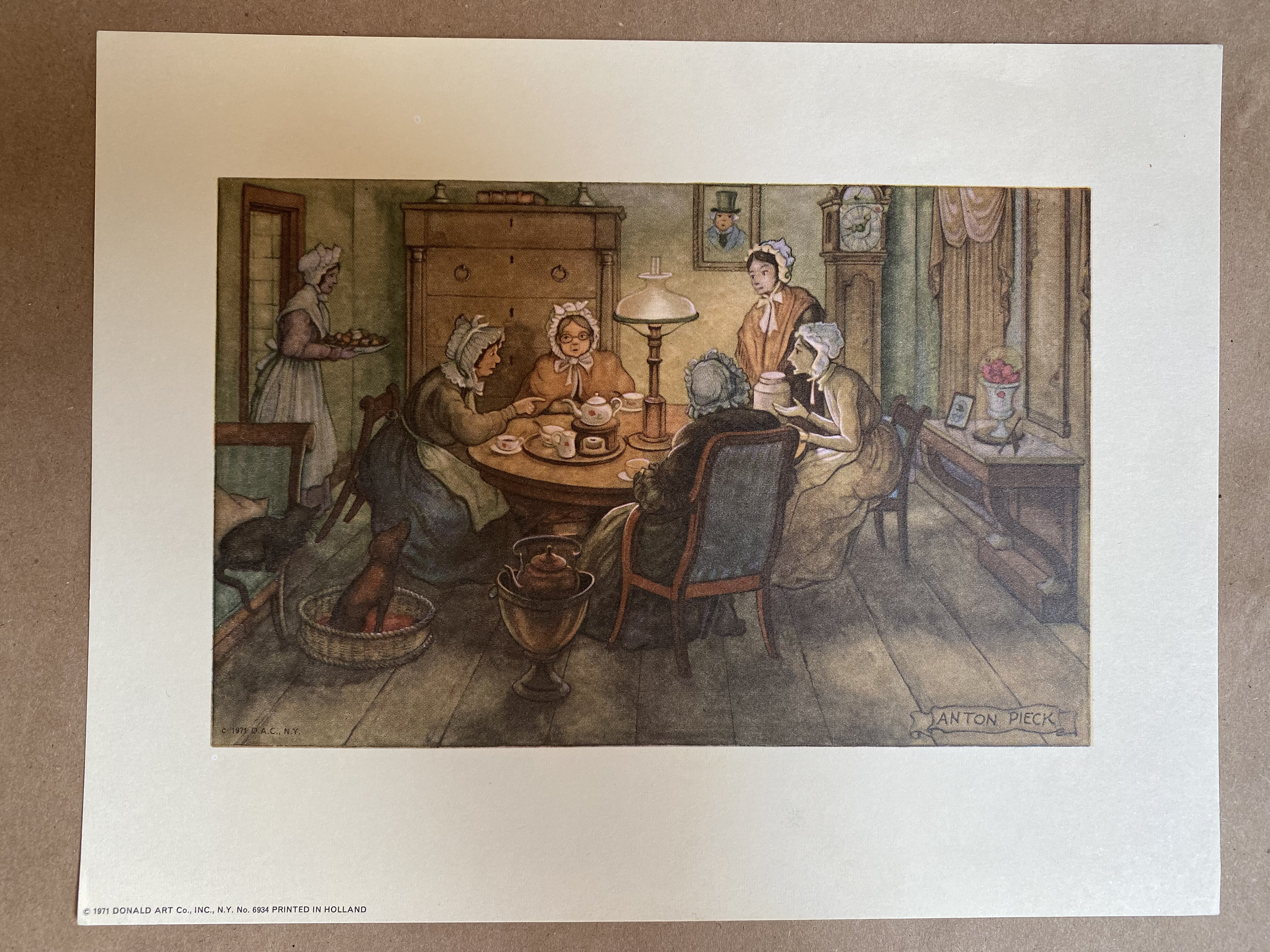 Vintage 1971 Anton Pieck Paper Tole Print 7 X 9 Inch Women at - Etsy
