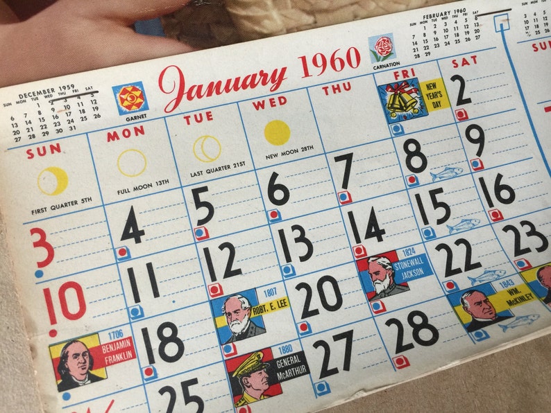 1960s Vintage Wall Calendar Girl With Ducklings - Etsy