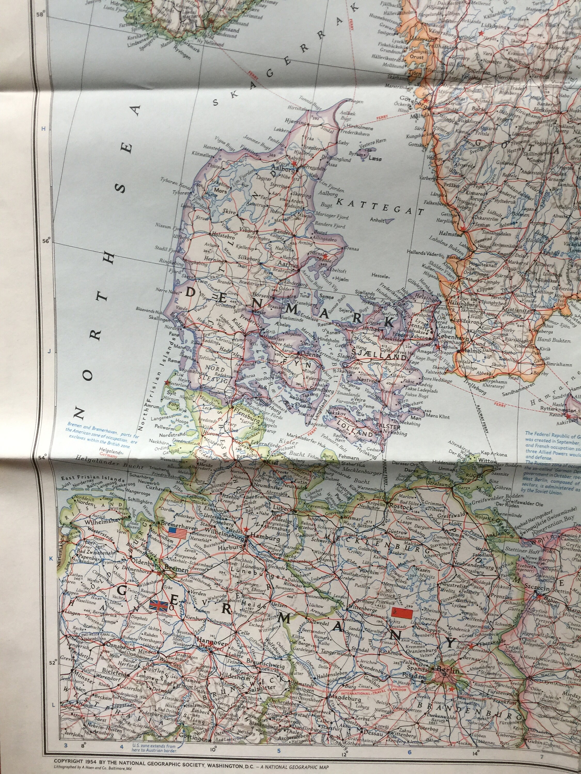 1958 Map of Britsh Isles National Geographic Vintage Map - Etsy