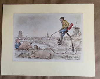 Vintage 1971 Anton Pieck Paper Tole Print 7 X 9 Inch Courtyard Water ...