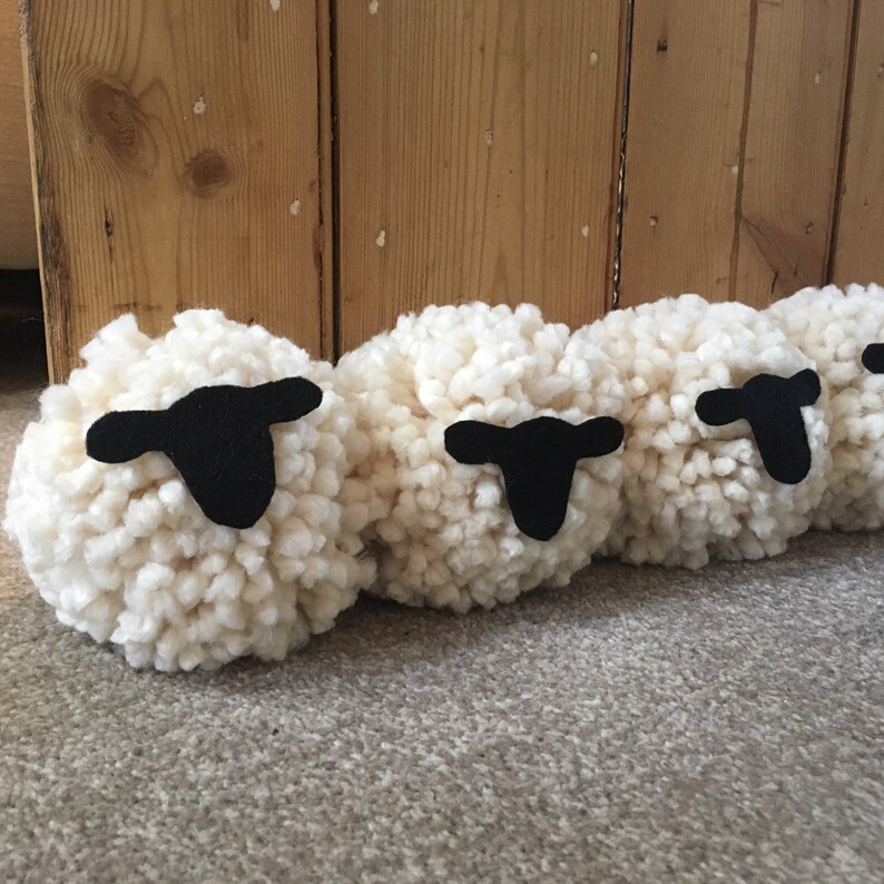 Pom Pom sheep draught excluder draught stopper draft blocker | Etsy