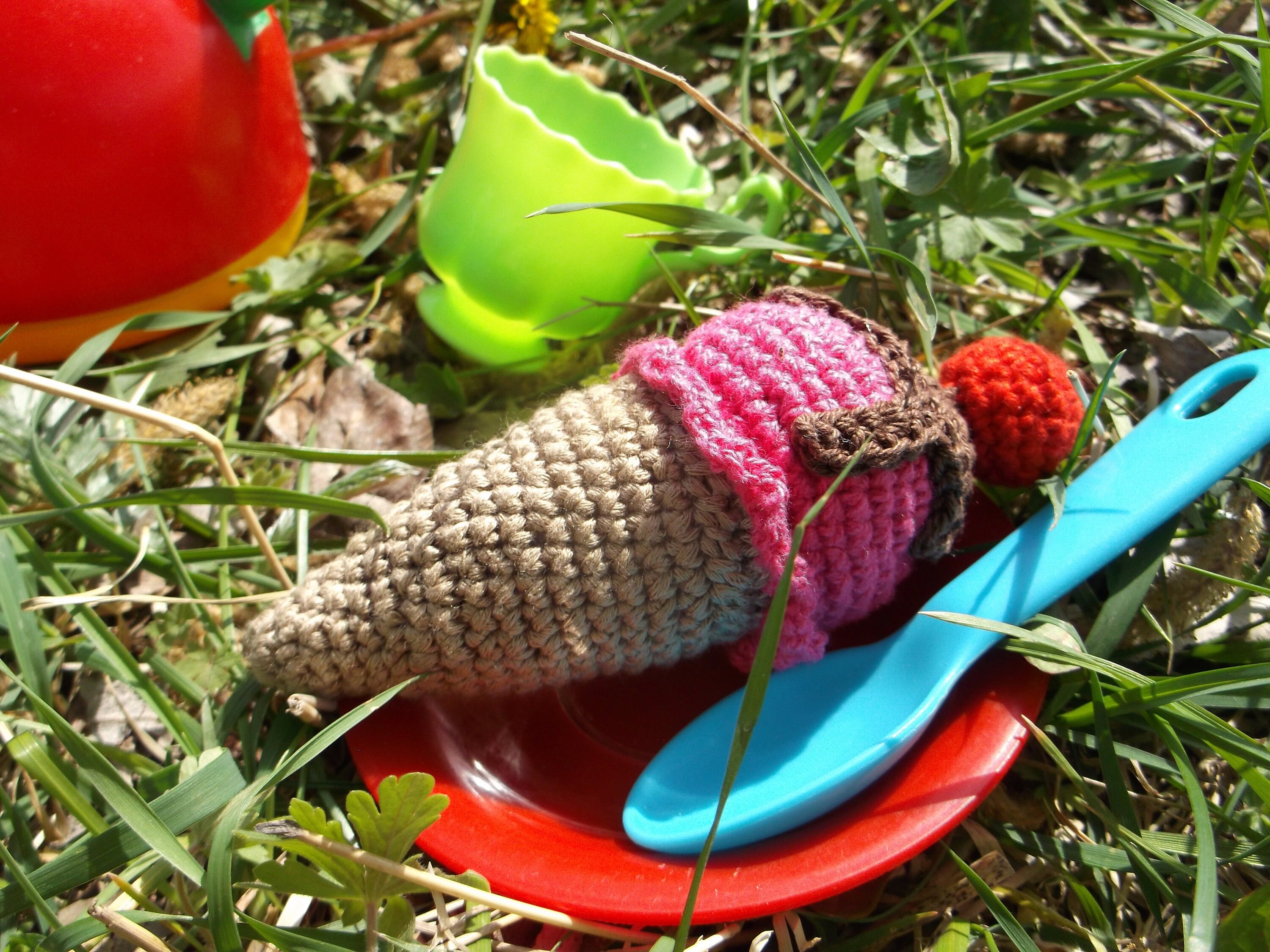 Ice-cream Cone Crochet cotton toy 1 pc Pretend food Natural | Etsy