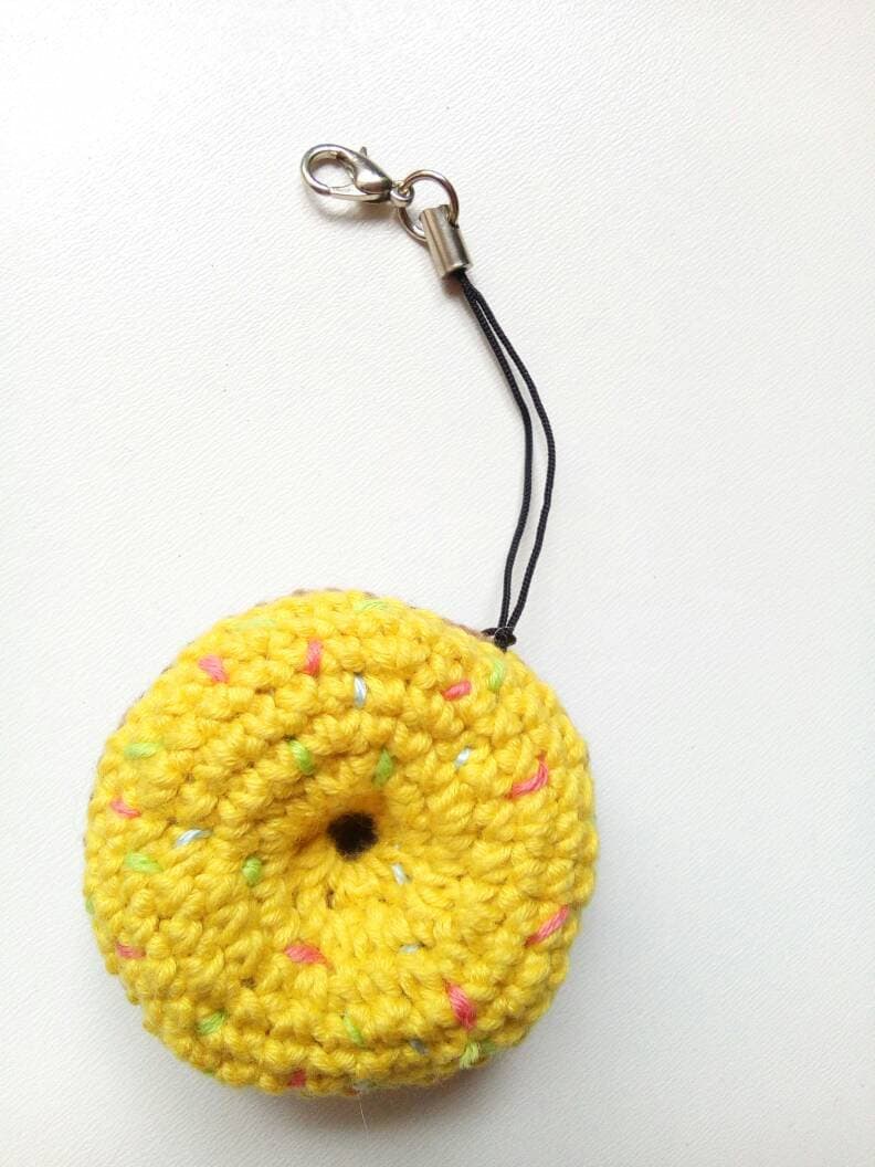 Crochet Donut Keychain Backpack Accessory Sweet Gift - Etsy