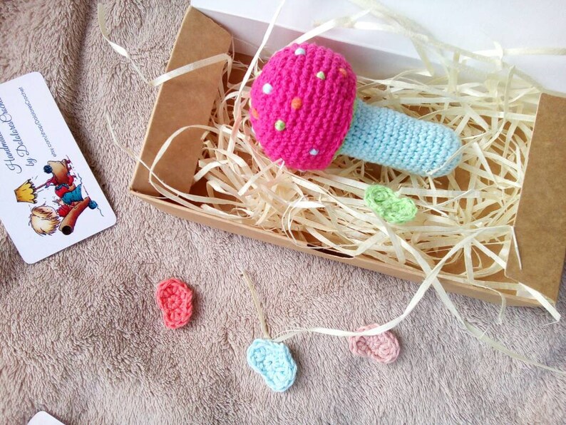 Fairy Mushroom Crochet Baby Rattle Colorful Newborn - Etsy