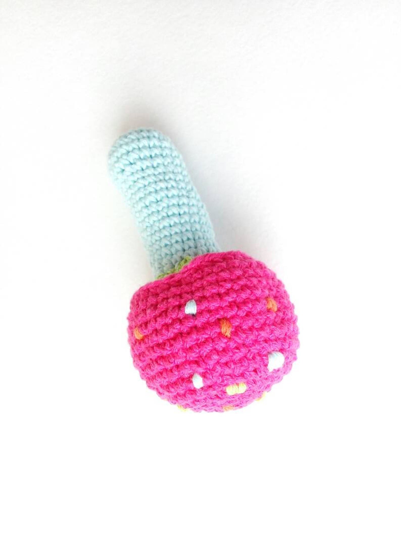 Fairy Mushroom Crochet Baby Rattle Colorful Newborn - Etsy