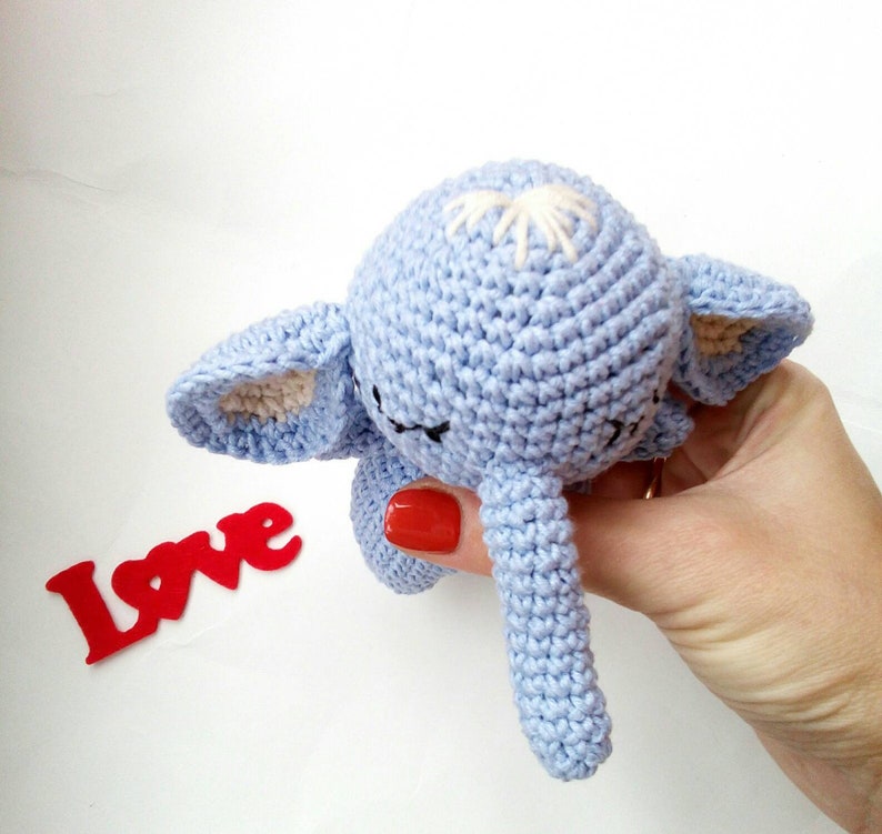 Blue Baby Elephant Pastel Crochet Animal Plushie Amigurumi - Etsy