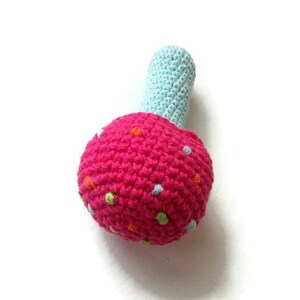 Fairy Mushroom, Crochet Baby Rattle, Colorful Newborn, Learning Sensory ...
