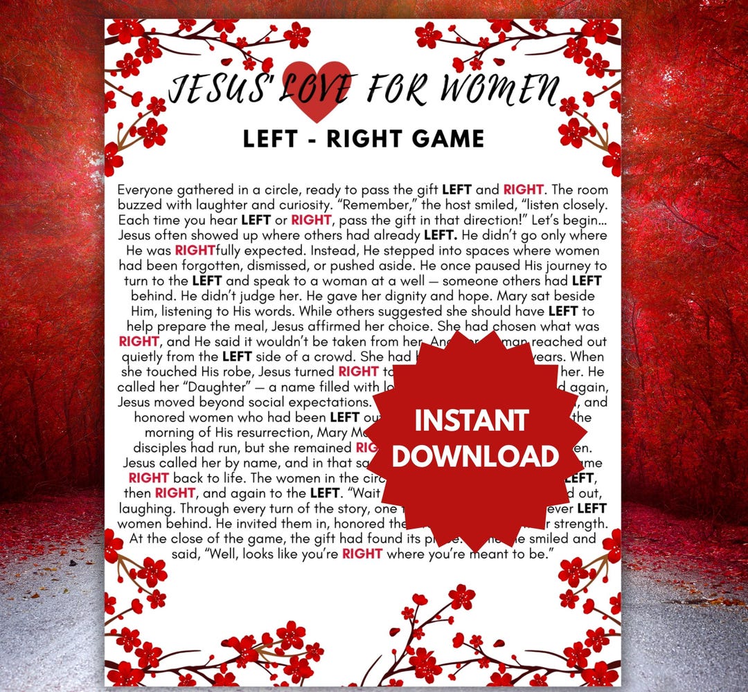 Jesus Love Left Right Game for Women's Ministry (PDF) - Etsy