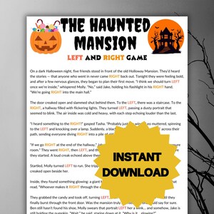 Halloween Left Right Game: Haunted Mansion Party Activity (PDF Download ...