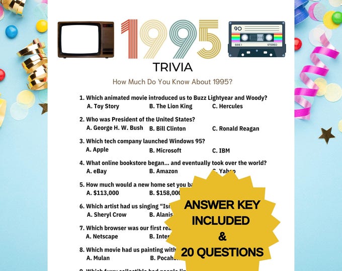 30th Birthday Games Bundle for Her Born in 1995 30th Birthday Party ...