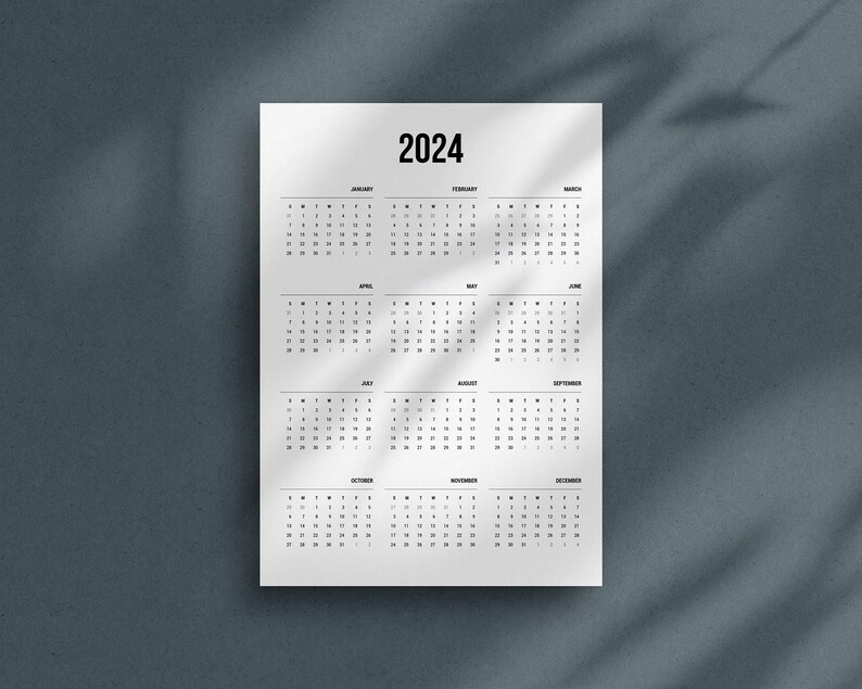 2024 Printable Monthly Planner | 2024 Calendar | Portrait | Vertical ...
