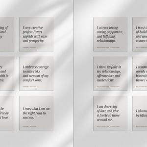 Printable Vision Board Cards | 30 Affirmations + 5 Quotes | Minimalist ...