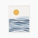 Sun Over the Blue Ocean Waves. Boho Wall Art. Minimalist. - Etsy