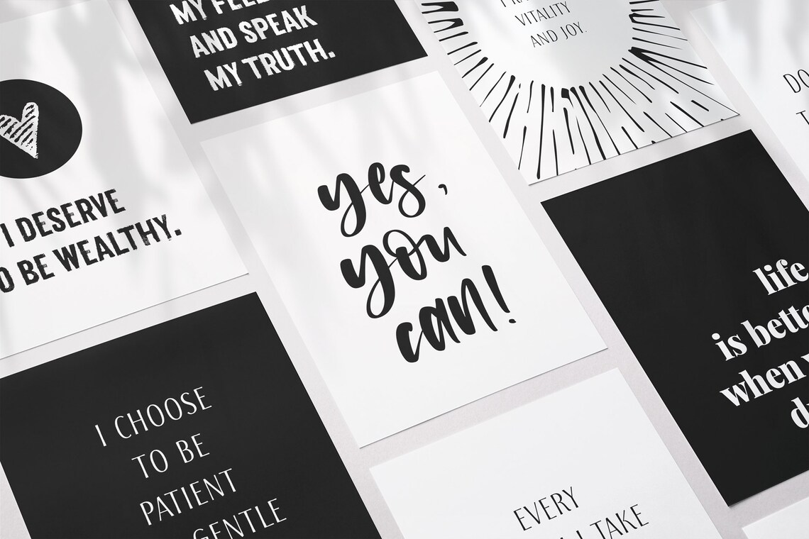 Vision Board Printables Printable Quotes and Affirmation Cards 3.5x5 ...