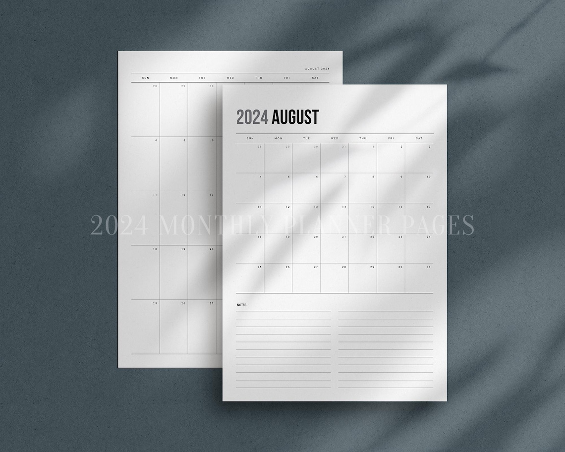 2024 Printable Monthly Planner | 2024 Calendar | Portrait | Vertical ...