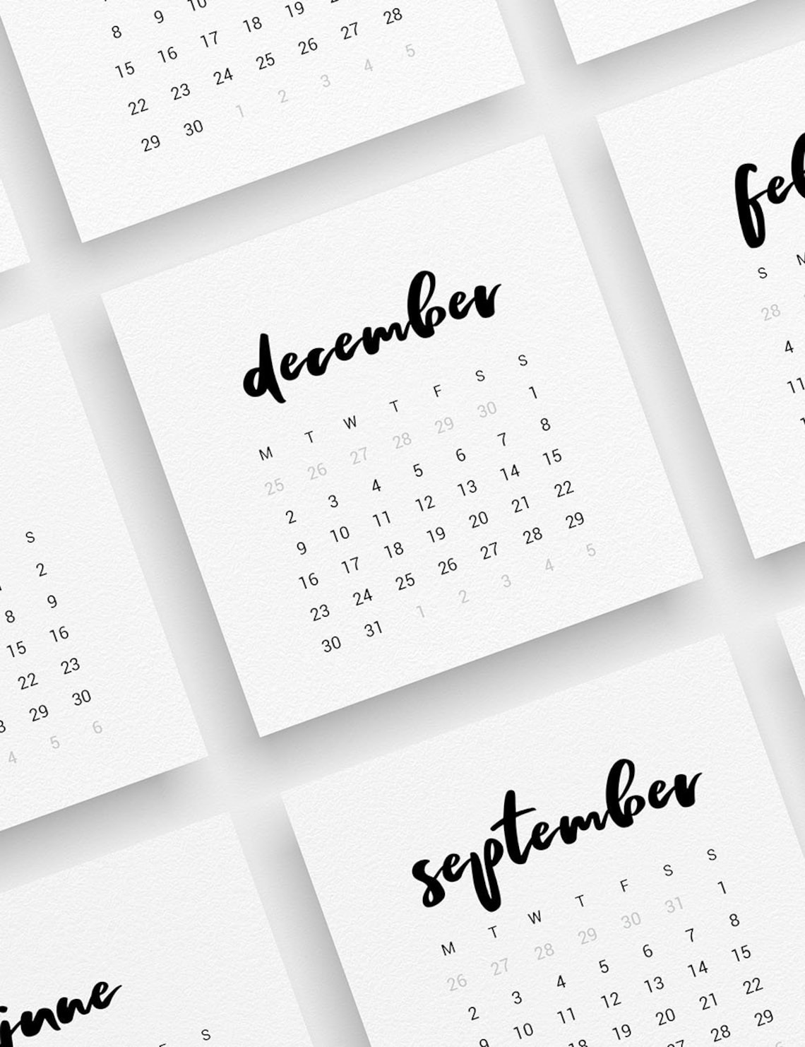 2024 Calendar 3x3 2x2 2024 Mini Calendar Printable Bujo Calendar 2024 ...